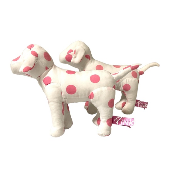 PINK Victoria's Secret | Other | Pink Rare White Dogs With Pink Polka ...